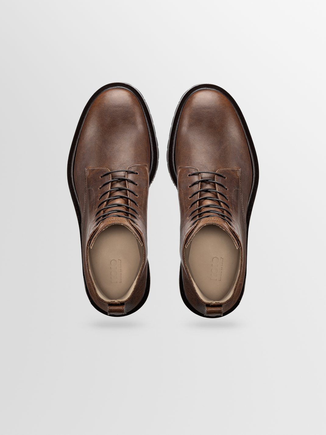 Men's Brown Leather Lace-Up Boot | Bergamo in Anchor | Koio