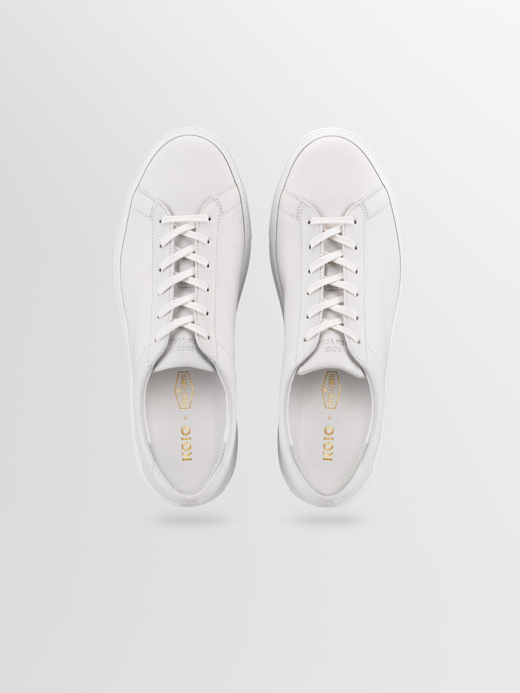 Men's White Leather Low-top Sneaker | Capri in Rose Anvil